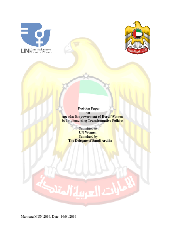 (DOC) UN Women Position Paper Delegate of Saudi Arabia