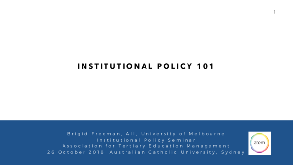 (PDF) Institutional policy 101