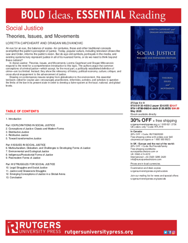 (PDF) Social Justice: Theories, Issues, and Movements