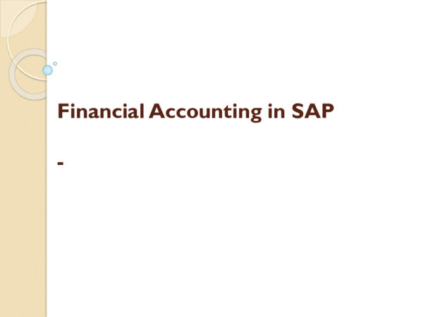(PDF) Financial Accounting in SAP