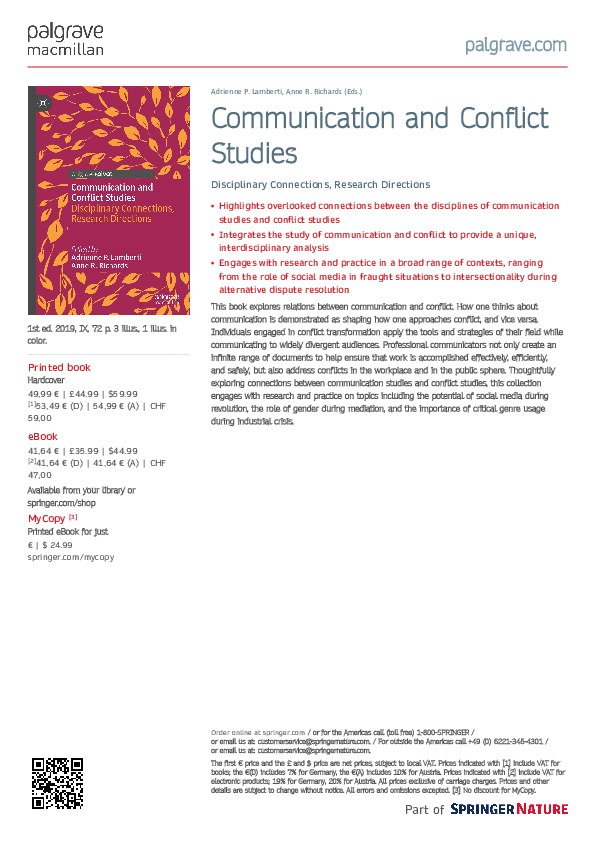 (PDF) Communication and Conflict Studies: Disciplinary Connections ...