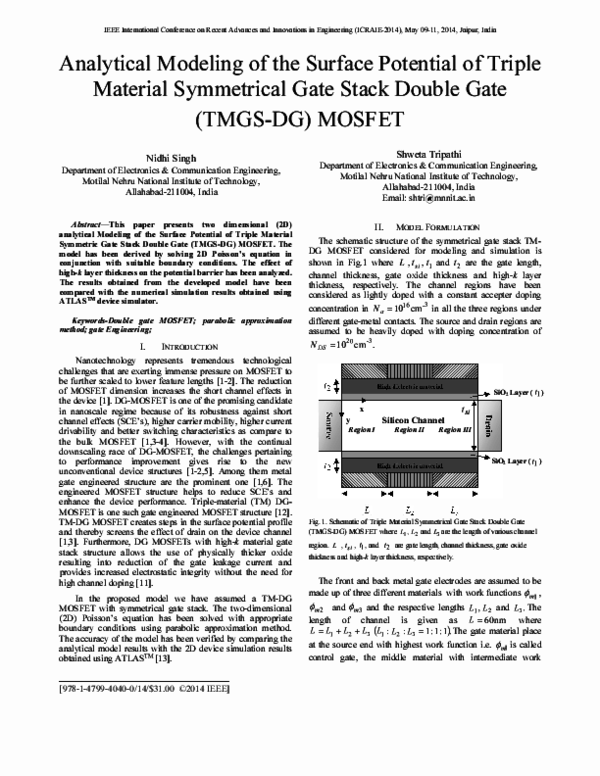(PDF) Analytical Modeling of the Surface Potential of Triple Material Symmetrical Gate Stack ...