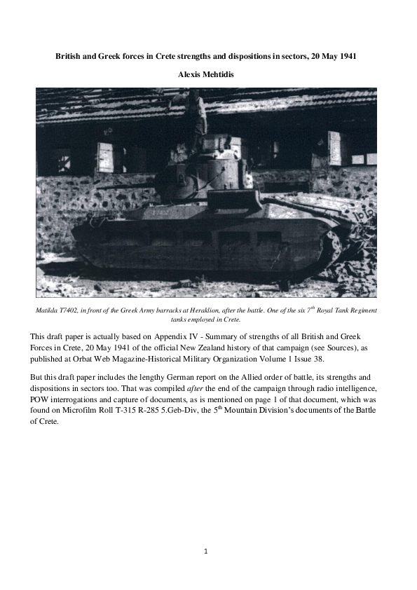(PDF) British and Greek forces in Crete strengths and dispositions in ...