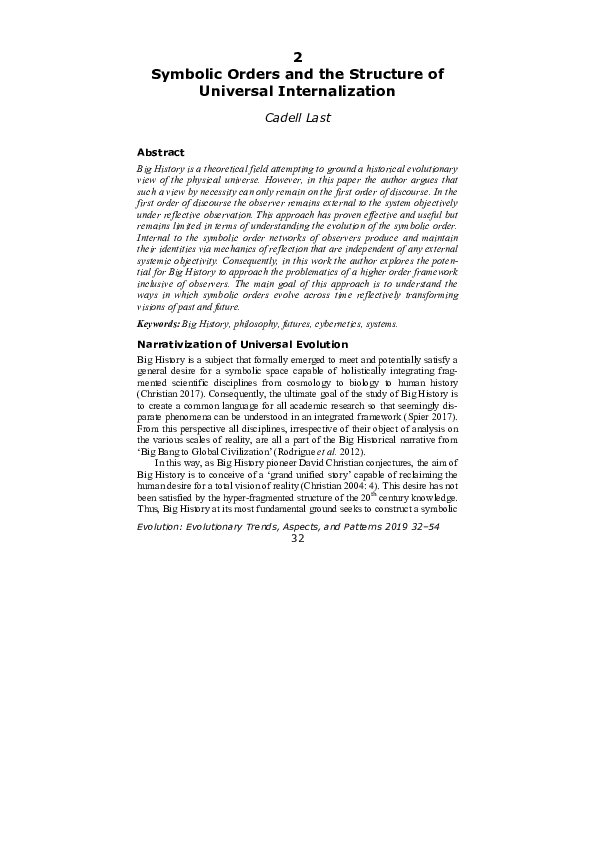 Pdf Symbolic Orders And The Structure Of Universal Internalization