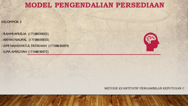 (PPT) PPT Model pengendalian persediaan-