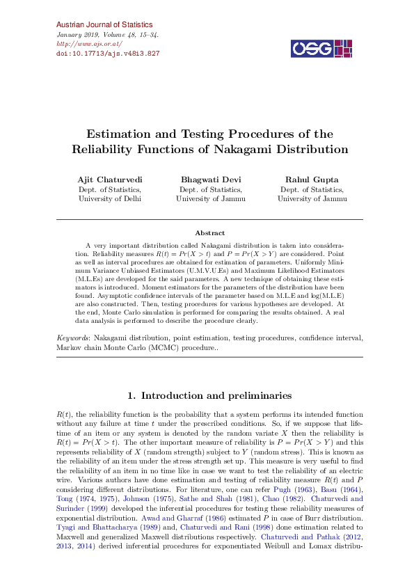 Pdf Estimation And Testing Procedures Of The Reliability Functions Of