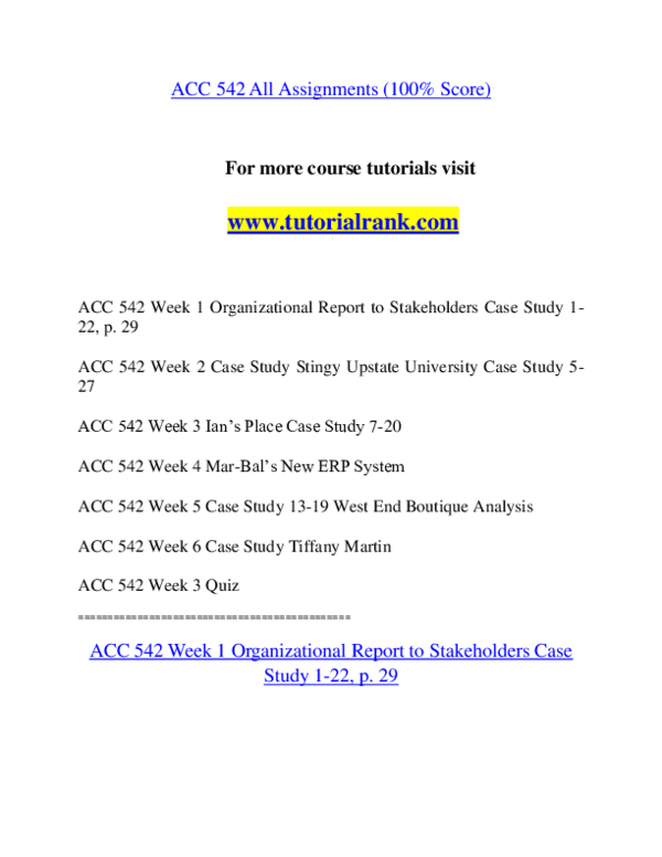 (PDF) ACC 542 Enhance teaching - tutorialrank.com | LeoTolstoy 07 - Academia.edu