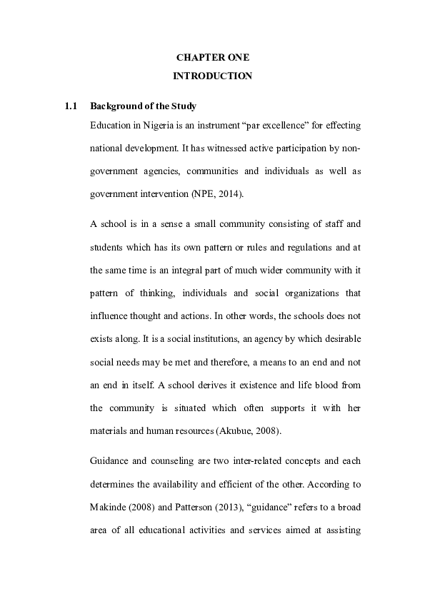 (DOC) CHAPTER ONE INTRODUCTION Background of the Study