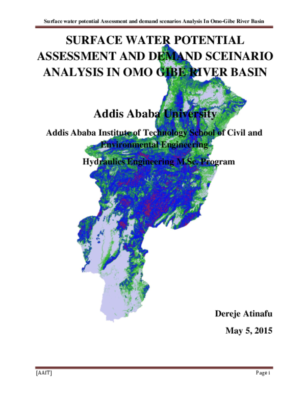 (PDF) Surface water potential Assessment and demand scenarios Analysis In Omo-Gibe River Basin
