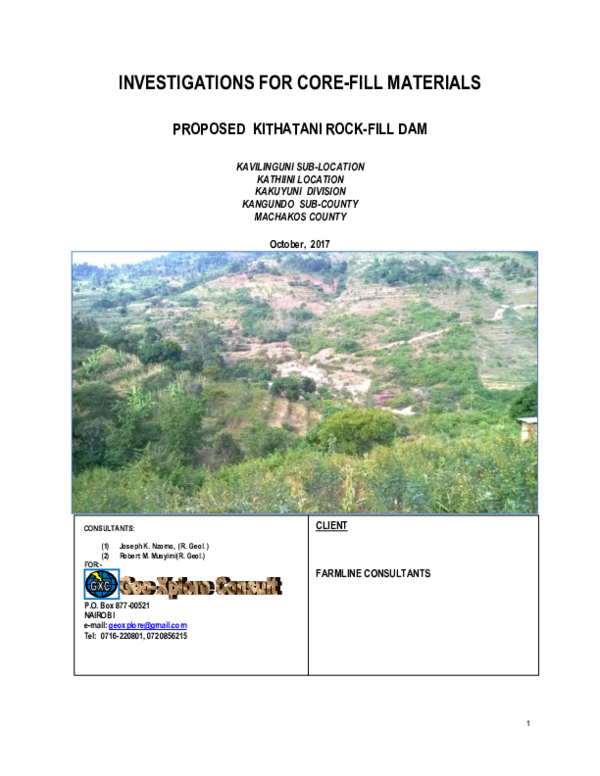 (PDF) INVESTIGATIONS FOR CORE-FILL MATERIALS PROPOSED KITHATANI ROCK ...