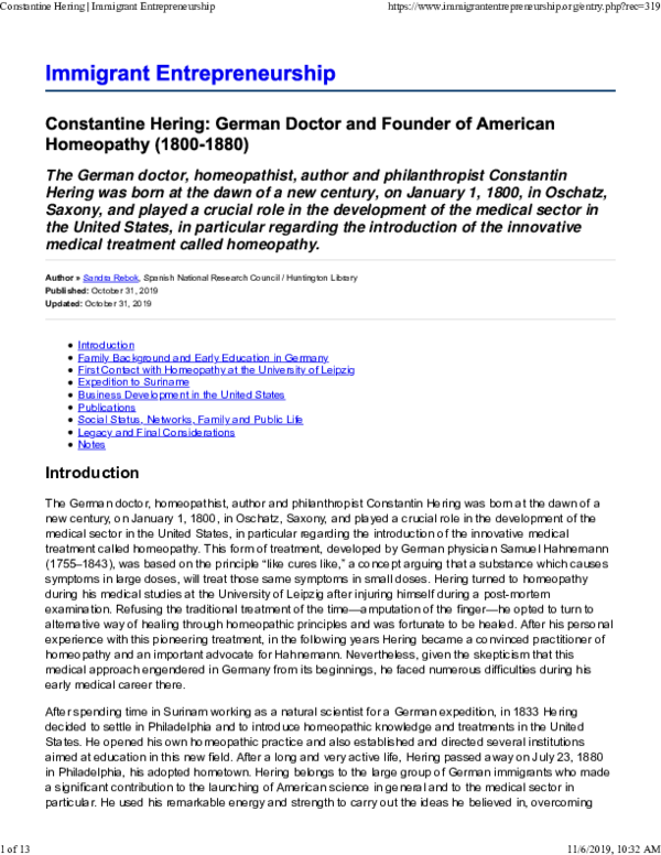 (PDF) REBOK, Sandra, “Constantine Hering: German doctor and founder of ...