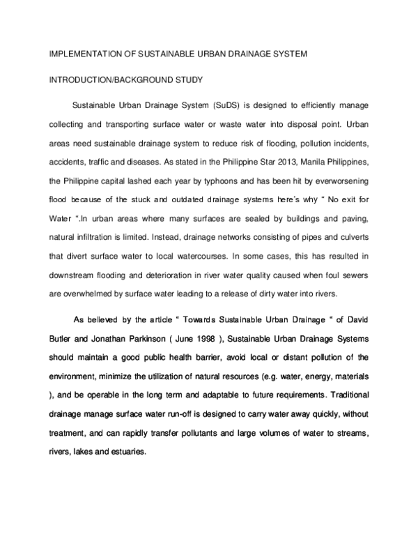 (DOC) IMPLEMENTATION OF SUSTAINABLE URBAN DRAINAGE SYSTEM INTRODUCTION ...