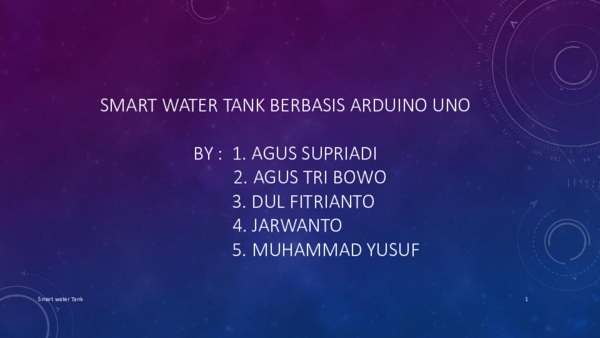 (PPT) Smart water tank berbasis arduino uno-