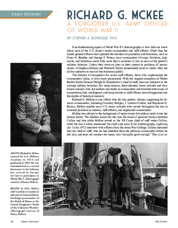 (PDF) Richard McKee: A Forgotten U.S. Army Officer of World War II.