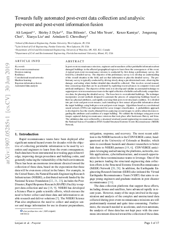(PDF) Towards fully automated post-event data collection and analysis: pre-event and post-event ...