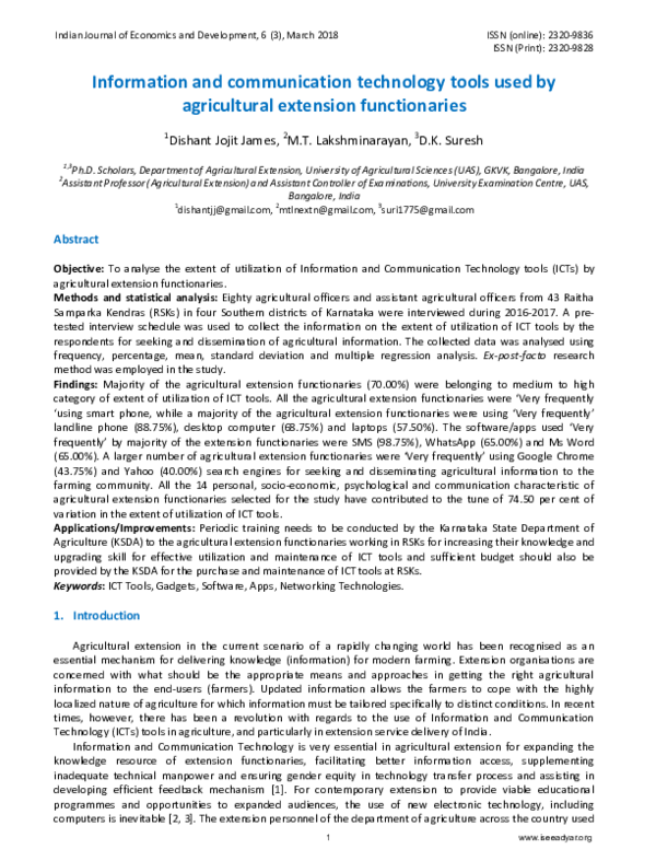 (PDF) Information and communication technology tools used by ...