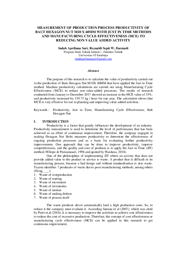 (DOC) Measurement of production process