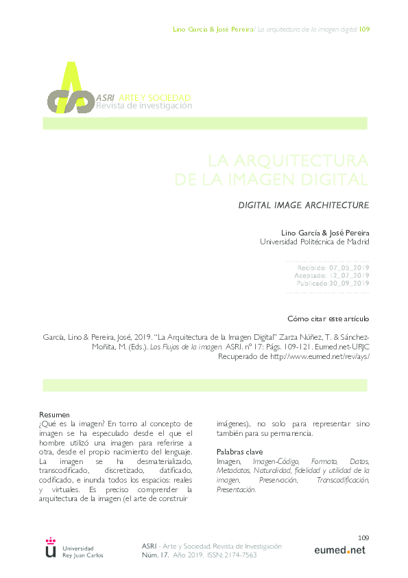 (PDF) LA ARQUITECTURA DE LA IMAGEN DIGITAL DIGITAL IMAGE ARCHITECTURE