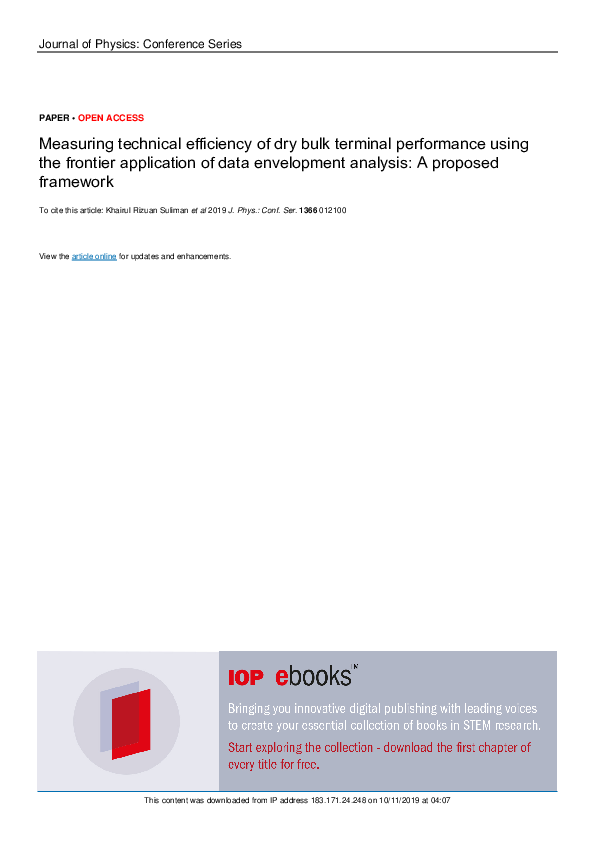 (PDF) Measuring technical efficiency of dry bulk terminal performance ...