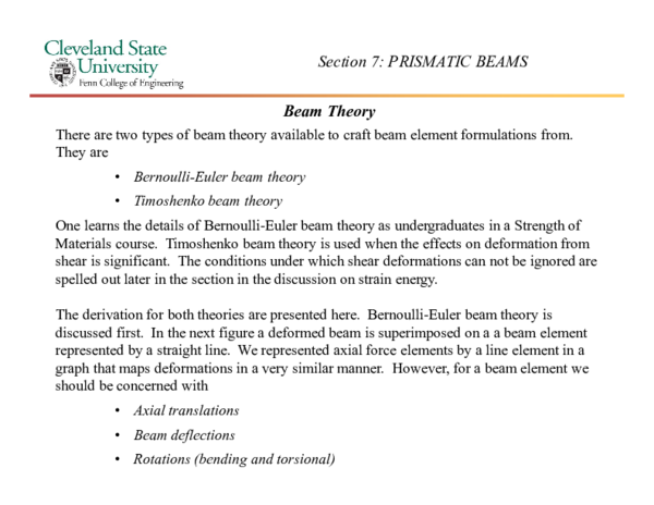 (PDF) Section 7: PRISMATIC BEAMS Beam Theory
