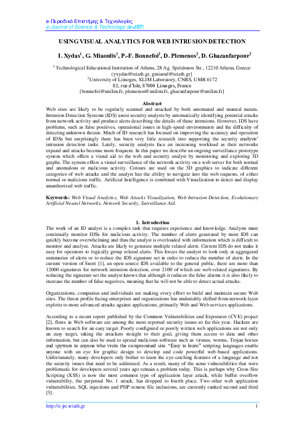 (PDF) USING VISUAL ANALYTICS FOR WEB INTRUSION DETECTION