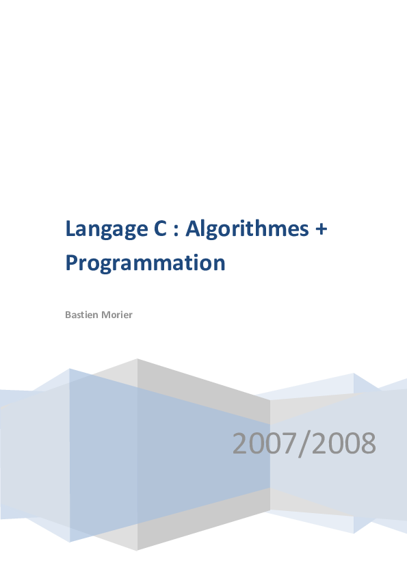 Pdf Langage C Algorithmes Programmation