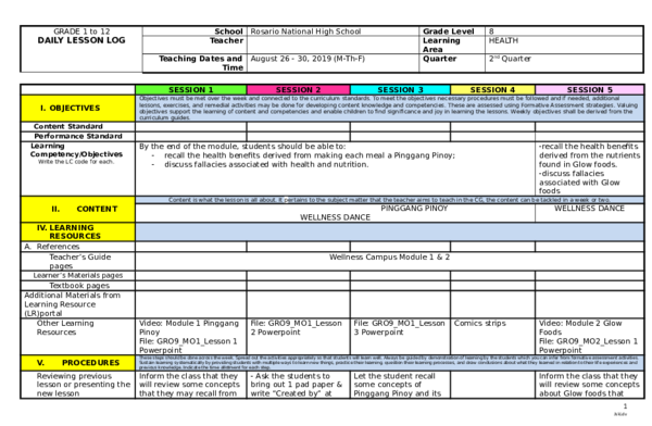 (DOC) DAILY LESSON LOG