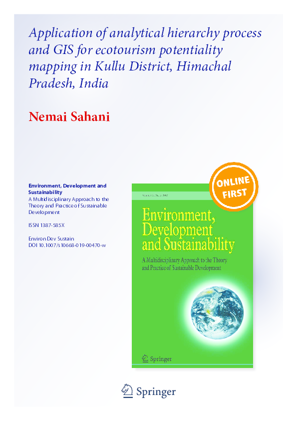 Pdf Application Of Analytical Hierarchy Process And Gis For