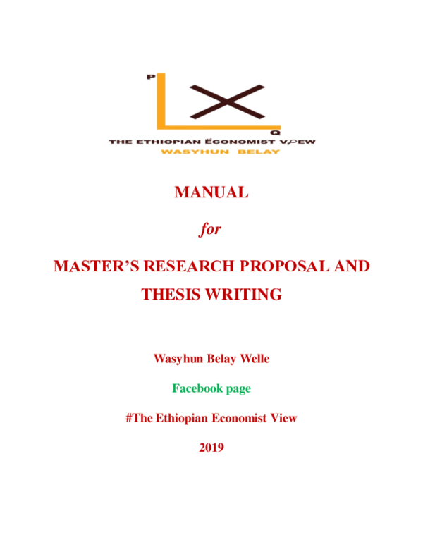 (PDF) MANUAL for MASTER Proposal and Thesis Writing