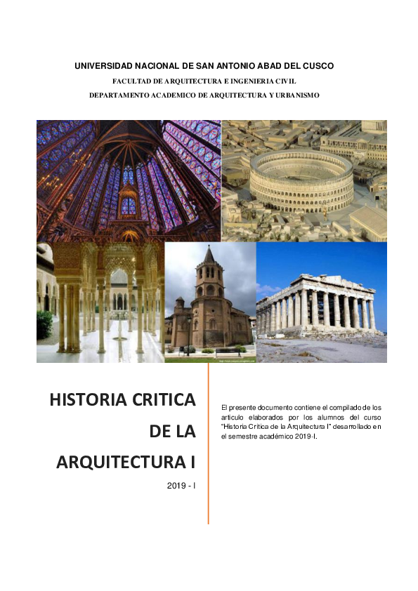 (PDF) HISTORIA CRITICA DE LA ARQUITECTURA I UNIVERSIDAD NACIONAL DE SAN ANTONIO ABAD DEL CUSCO ...