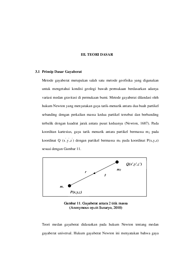 (PDF) III. TEORI DASAR 3.1 Prinsip Dasar Gayaberat