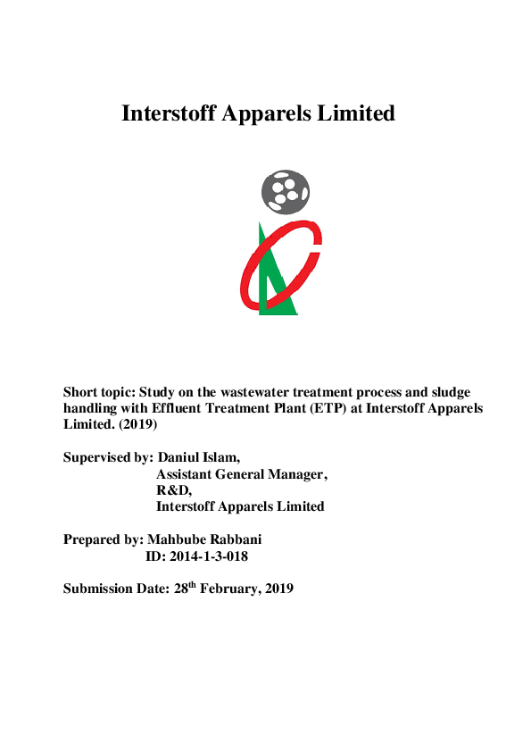 (PDF) Study on the wastewater treatment process and sludge handling ...