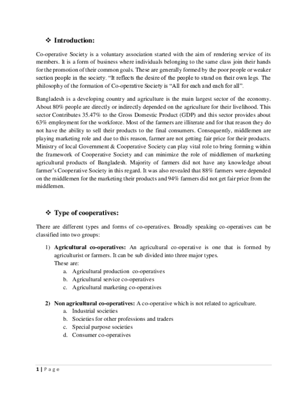 (DOC) Role of Co-operatives in Development of Agriculture