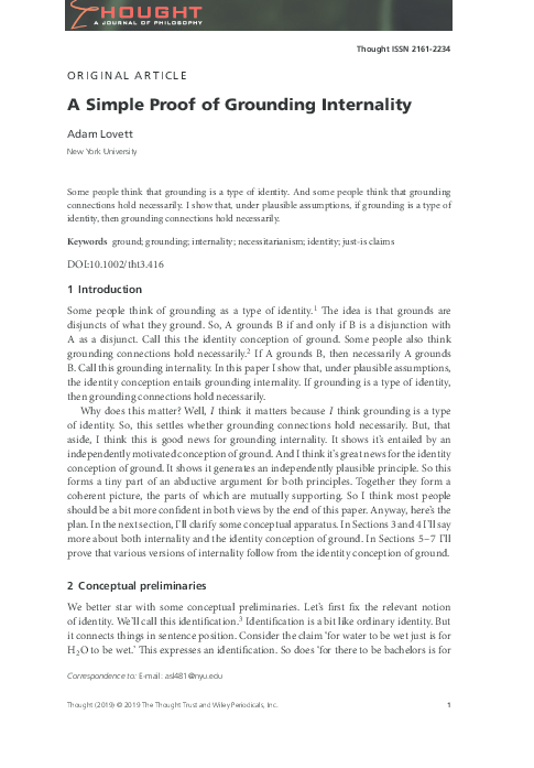 (PDF) A Simple Proof of Grounding Internality