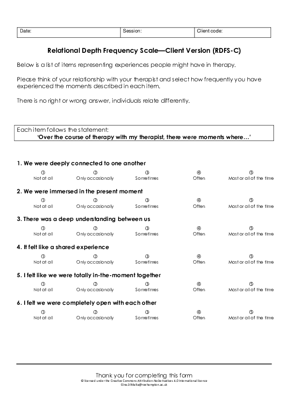 (PDF) Relational Depth Frequency Scale-Client Version (RDFS-C)