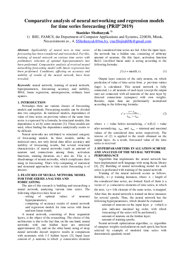 Pdf Comparative Analysis Of Neural Networking And Regression Models