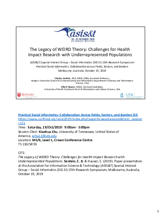 (PDF) The Legacy of WEIRD Theory: Challenges for Health Impact Research ...