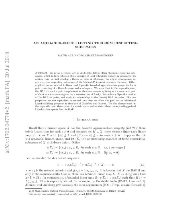 (PDF) An Ando-Choi-Effros lifting theorem respecting subspaces