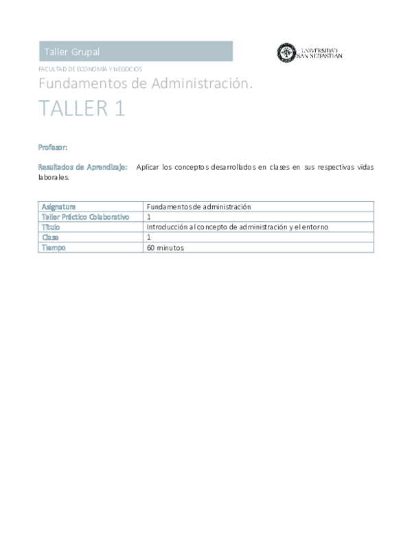 (PDF) Taller Grupal FACULTAD DE ECONOMÍA Y NEGOCIOS