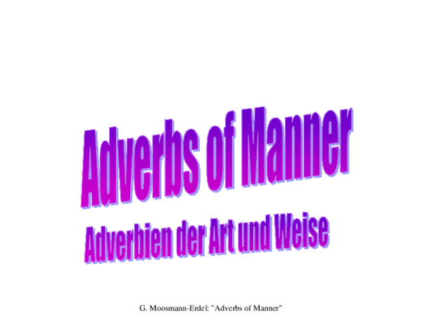 (PPT) Adverbs of manner in PPT