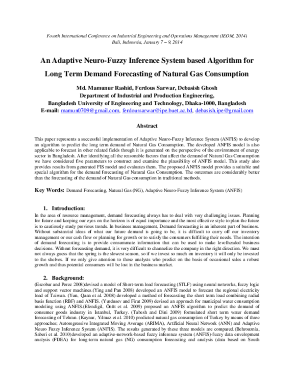 Pdf An Adaptive Neuro Fuzzy Inference System Based Algorithm For Long Term Demand Forecasting