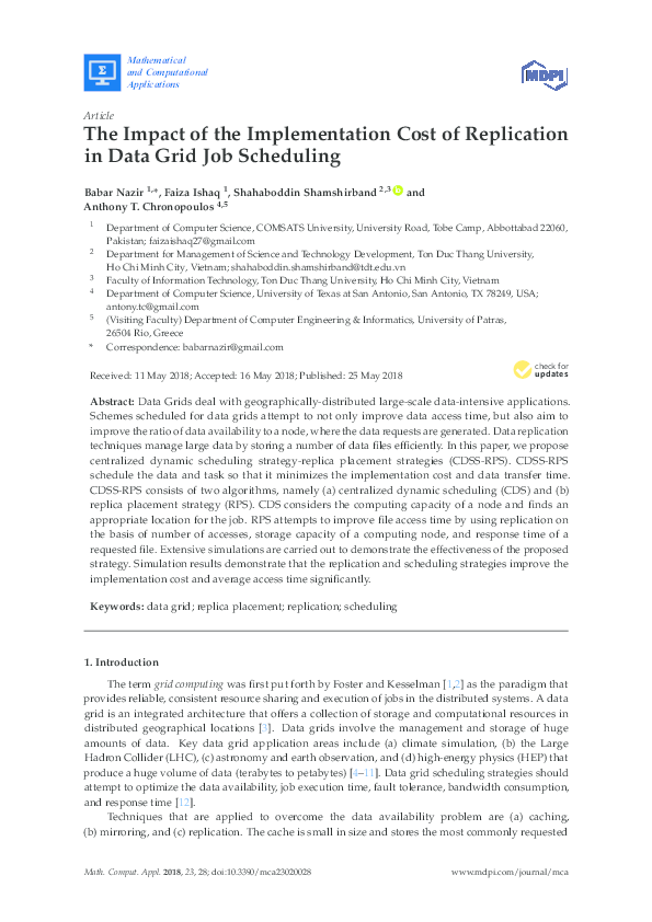 Pdf The Impact Of The Implementation Cost Of Replication In Data Grid