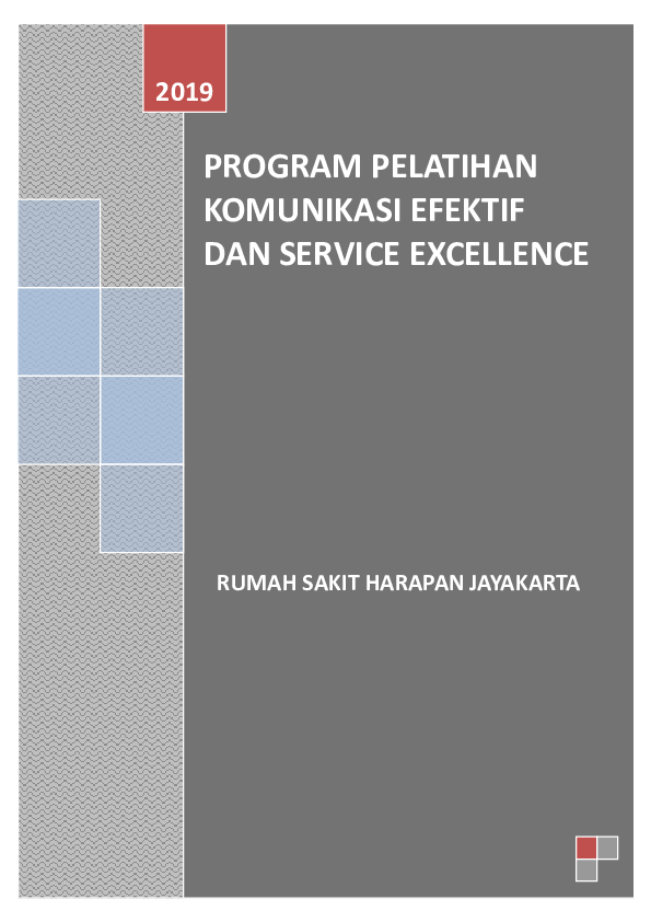(DOC) PROGRAM PELATIHAN KOMUNIKASI EFEKTIF DAN SERVICE EXCELLENT FIX