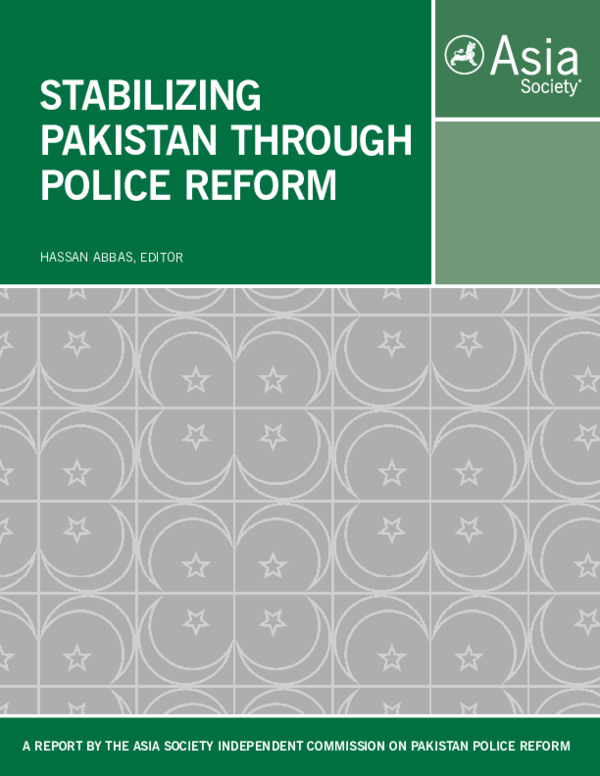 (PDF) Stabilizing PakiStan through Police reform a rePort by the aSia ...