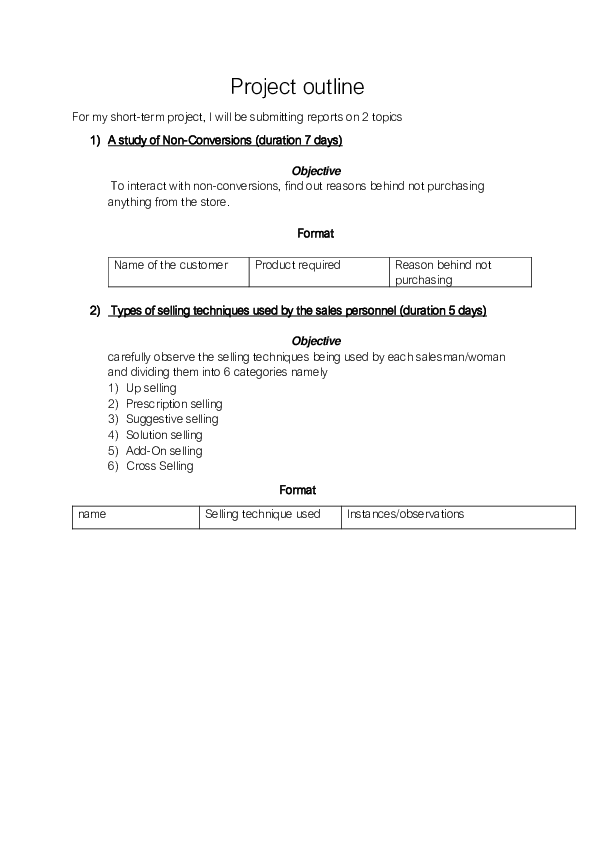 (PDF) Project outline