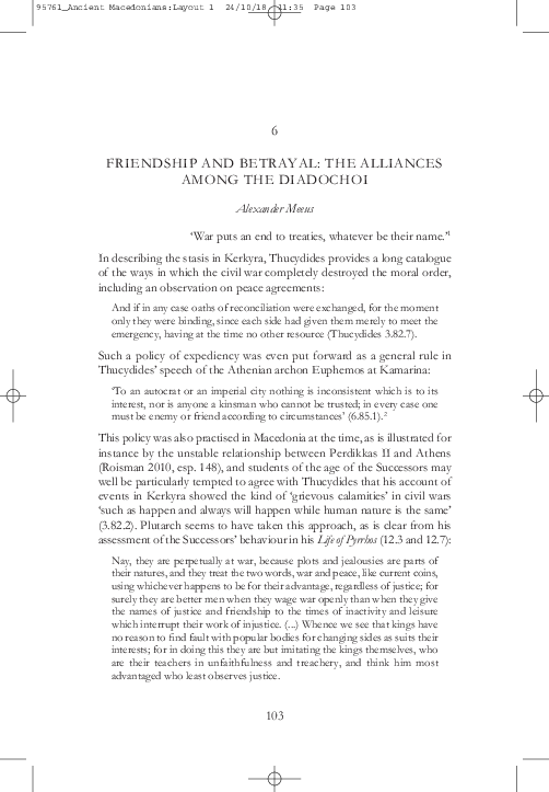 (PDF) Friendship and Betrayal: The Alliances among the Diadochoi