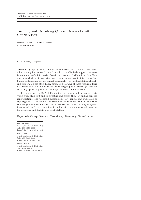 (PDF) Learning and Exploiting Concept Networks with ConNeKTion | Fabio Leuzzi - Academia.edu