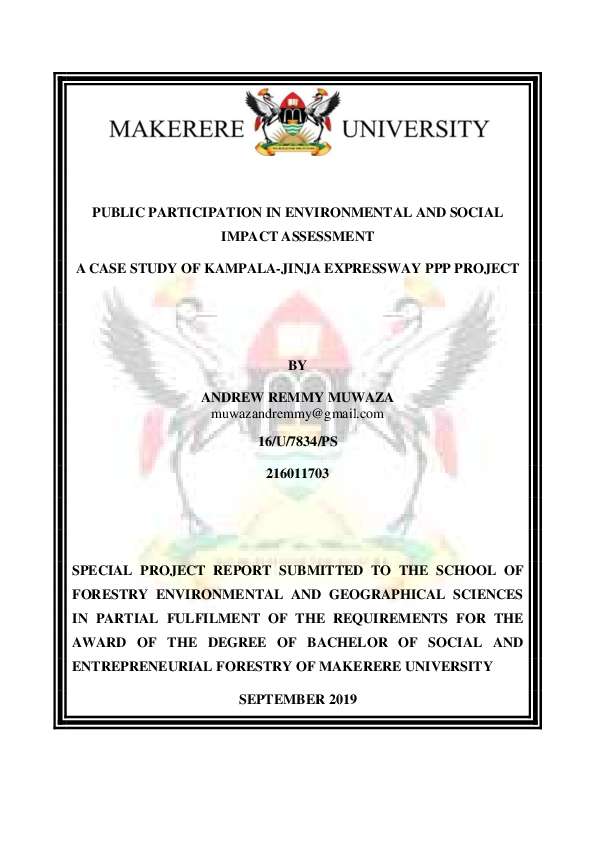 (PDF) PUBLIC PARTICIPATION IN ENVIRONMENTAL AND SOCIAL IMPACT ...