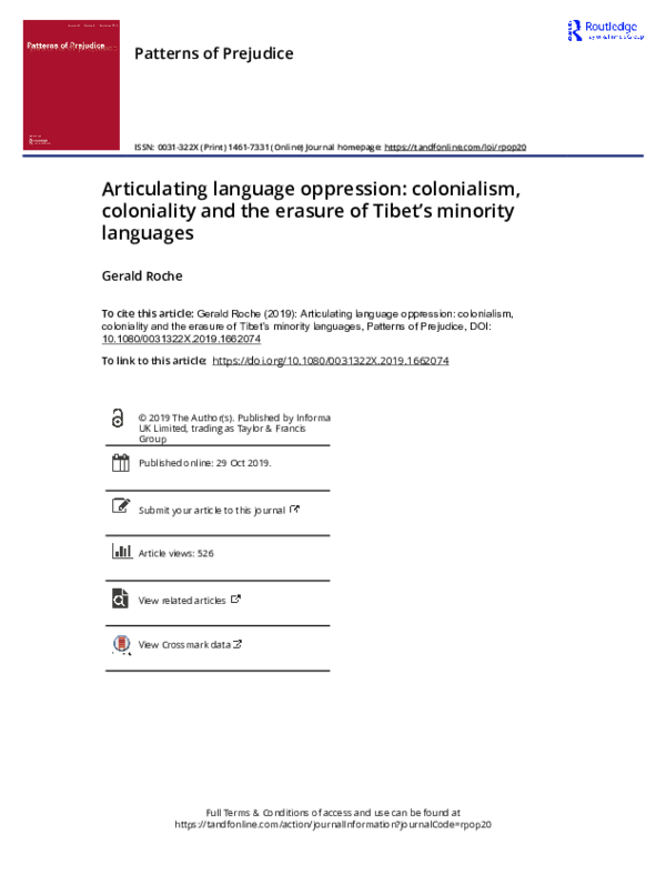 (PDF) Articulating language oppression: colonialism, coloniality and ...