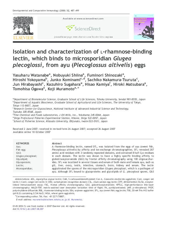 (PDF) Isolation and characterization of l-rhamnose-binding lectin ...